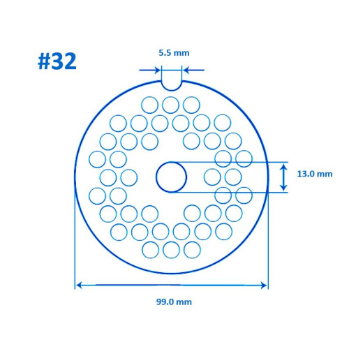 Meat Mincer #32 Plate - 4mm